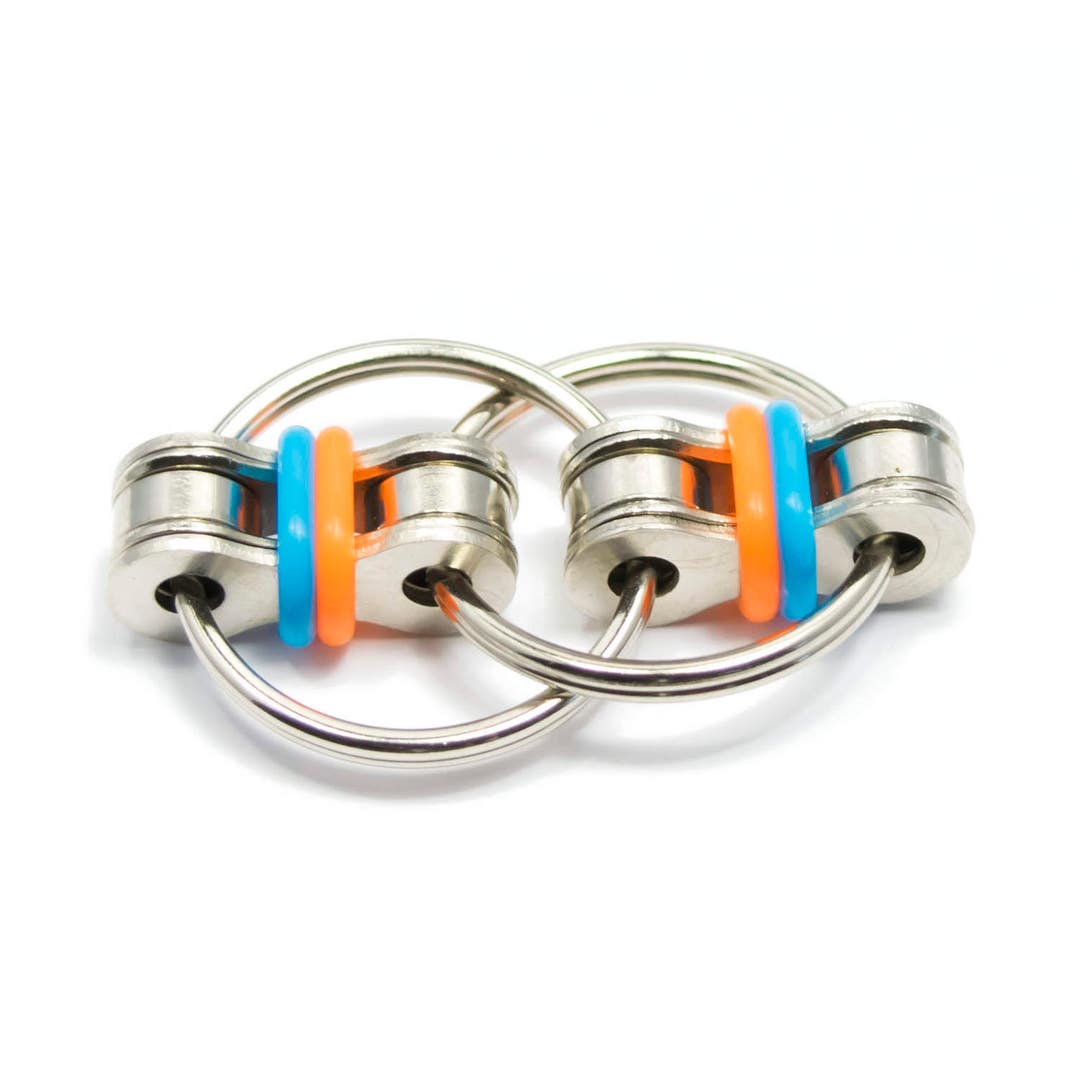 Blue and Neon Orange Fidget Toy for Autism, ADD, ADHD & Idle Hands - Etsy