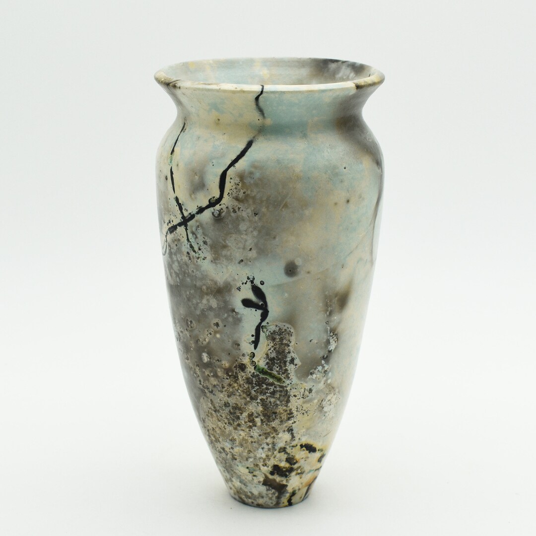 Pit Fired Ceramic Vase With Classic Form - Etsy