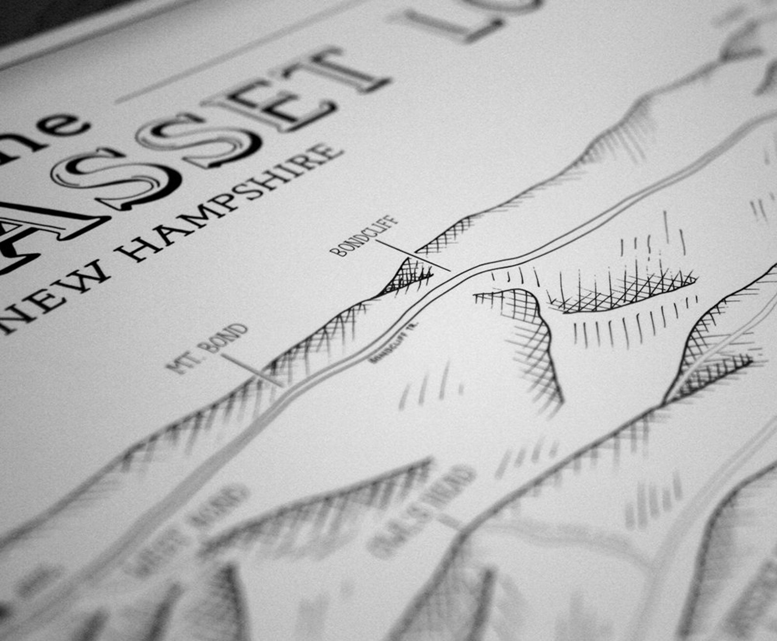 Pemi Loop New Hampshire, 4000 Footers Illustrated Print Map Hiking, New ...