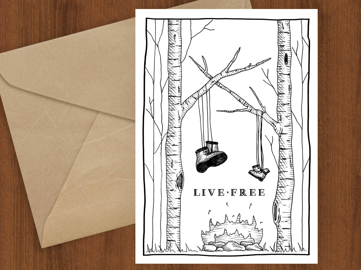 Live Free Card greeting card mother's day father's | Etsy