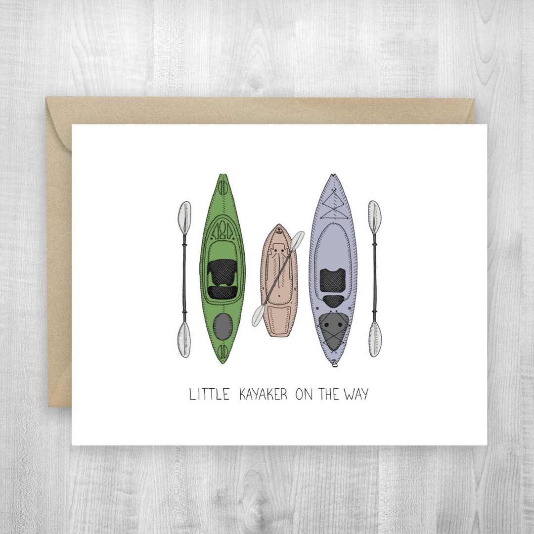 Baby Kayak Card, Greeting Card, Kayaking, Outside, Adventure, Sherpa ...