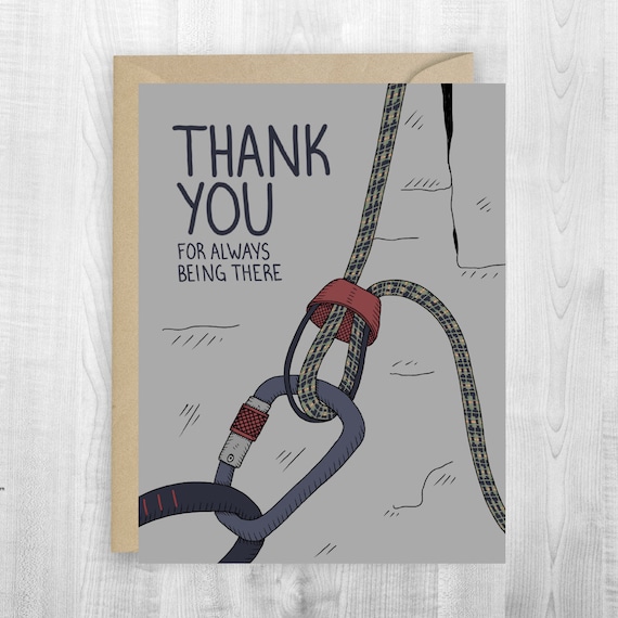 Thank You Climbing Belay Greeting Card Rock Climbing Card - Etsy