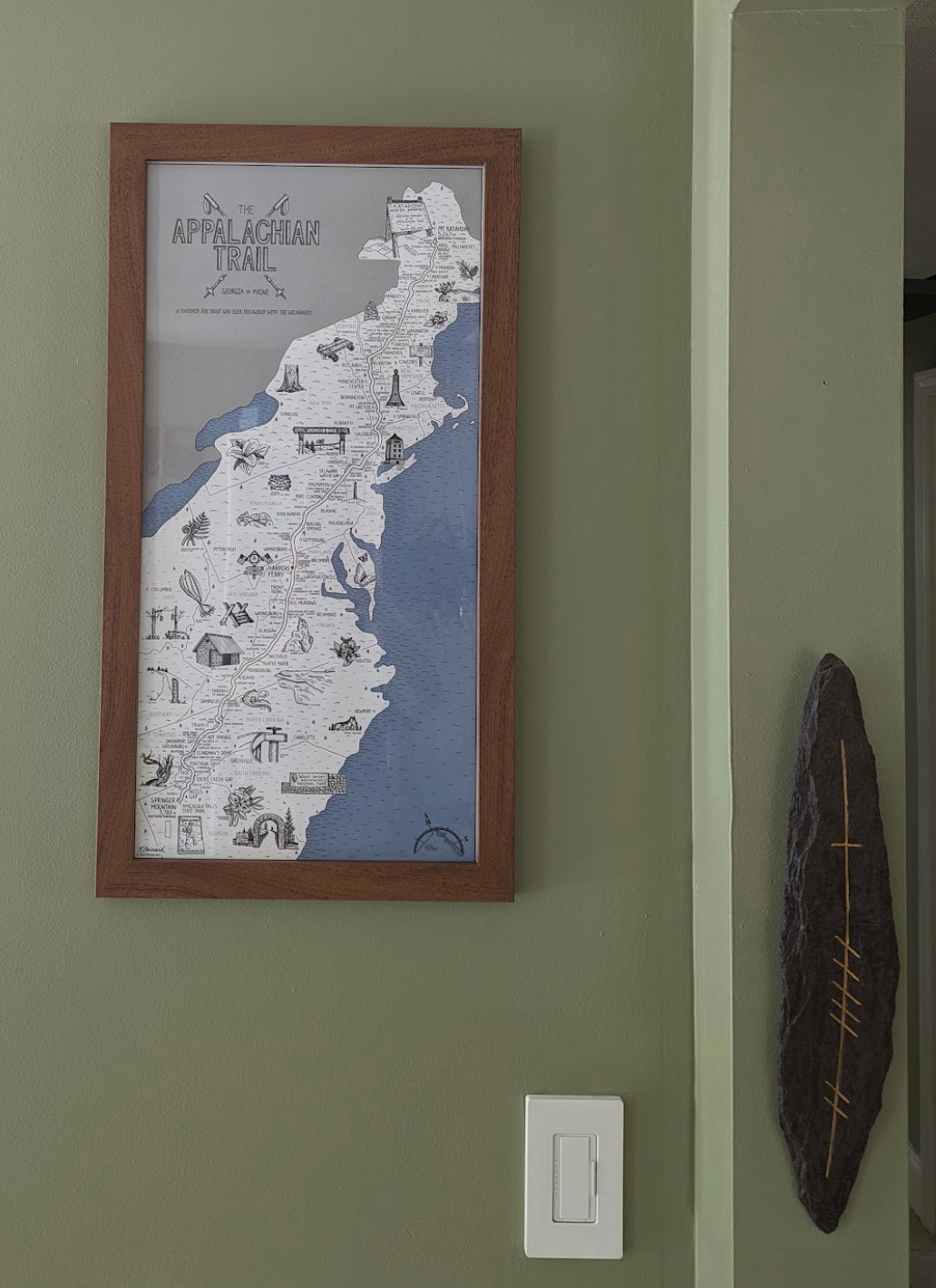 Appalachian Trail Color Your Hike Trail Map, Hand Drawn Print, Hiking ...