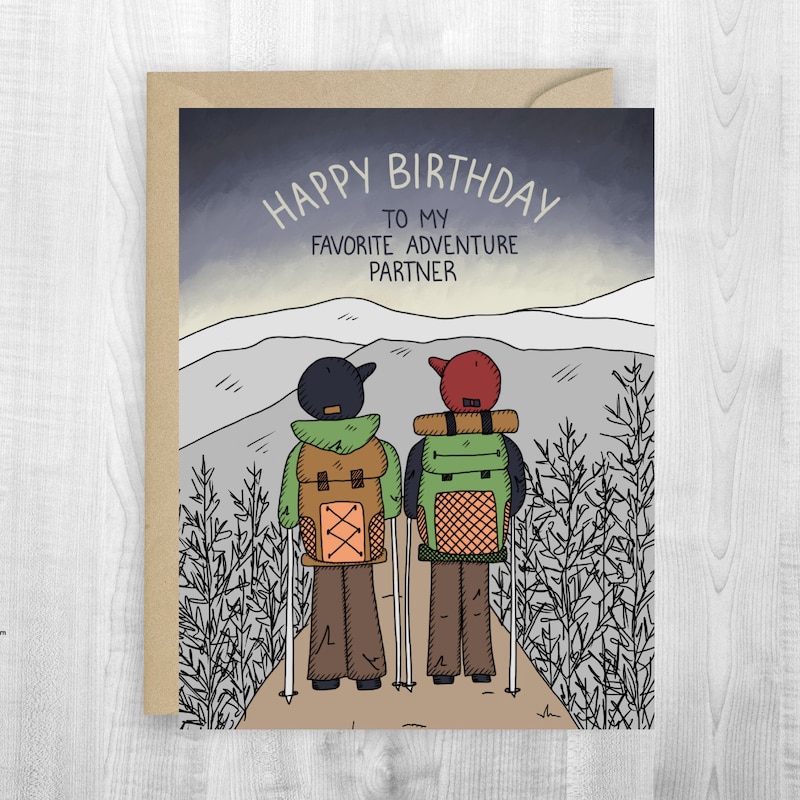 Hiking Birthday Card - Etsy