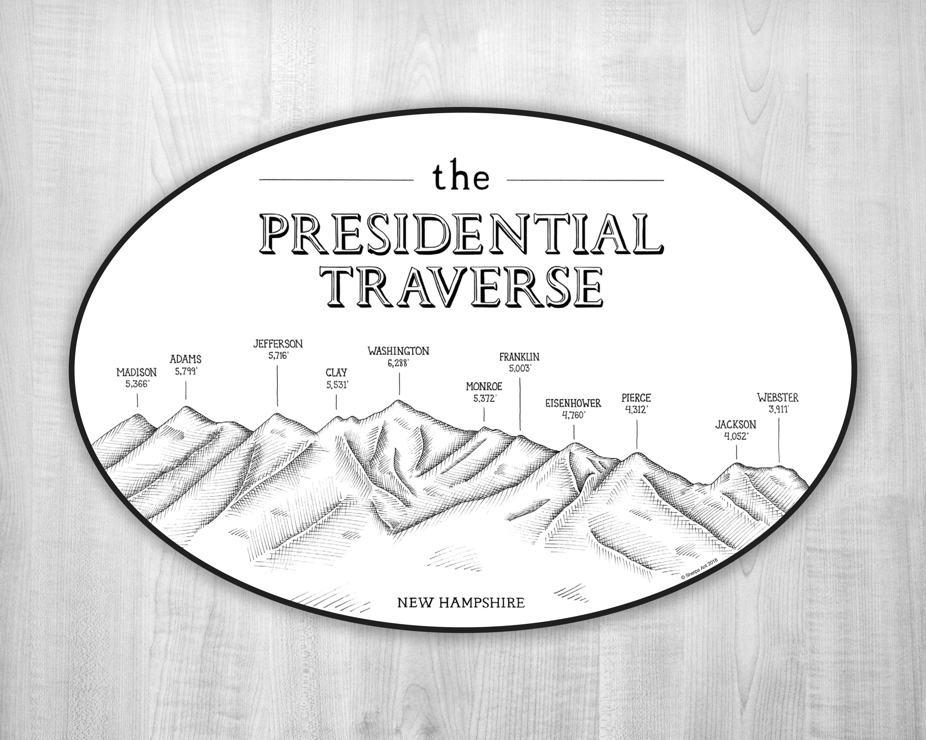 Presidential Traverse Car Decal New Hampshire 4000 Footers | Etsy