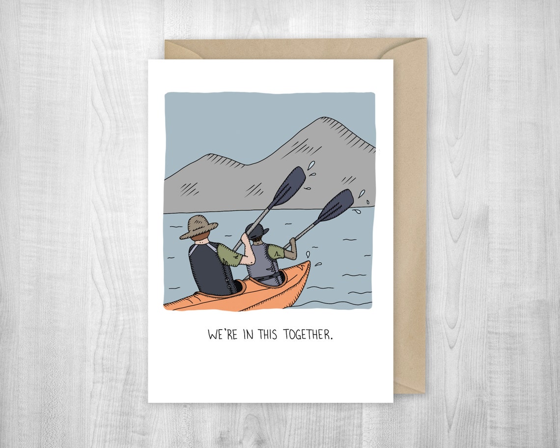 Friendship Kayak Greeting Card Kayak Card Together - Etsy