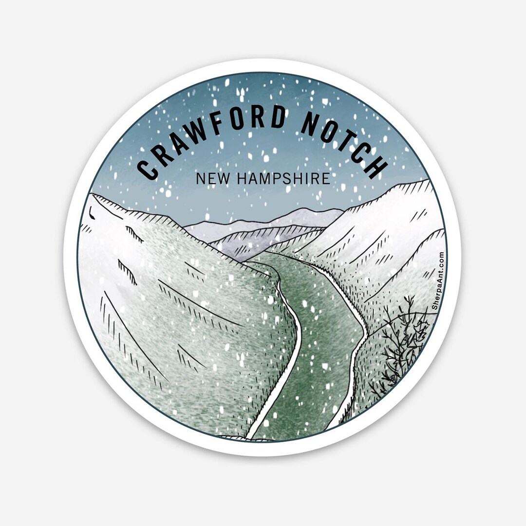Crawford Notch Sticker - Hiking, Climbing, Water Bottle Sticker, Car ...