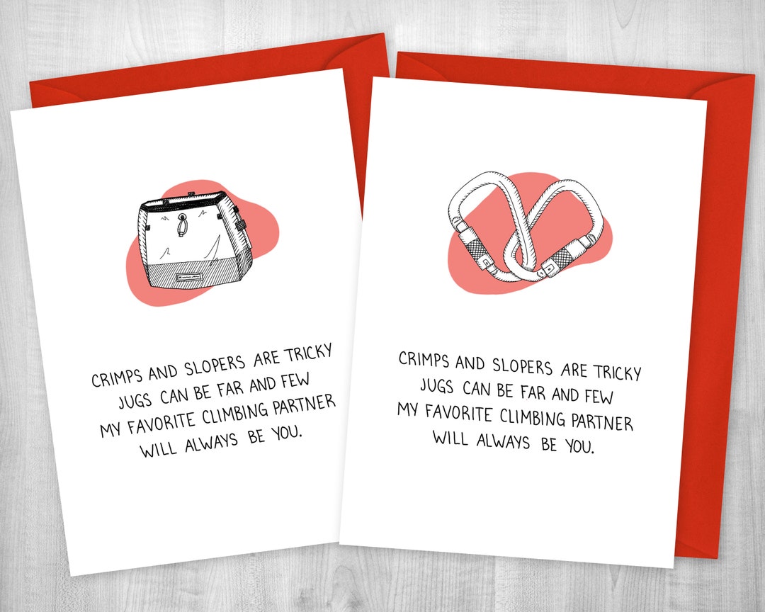 Valentine Rock Climbing Card, Greeting Card, Rock Climbing ...