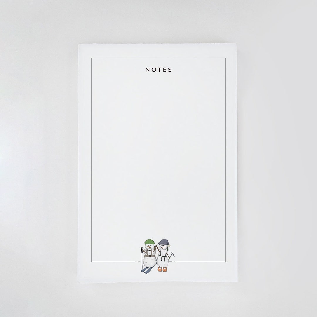 Adventure Snowmen Notepad, Illustrated Stationery Nature, Gift, Notes ...