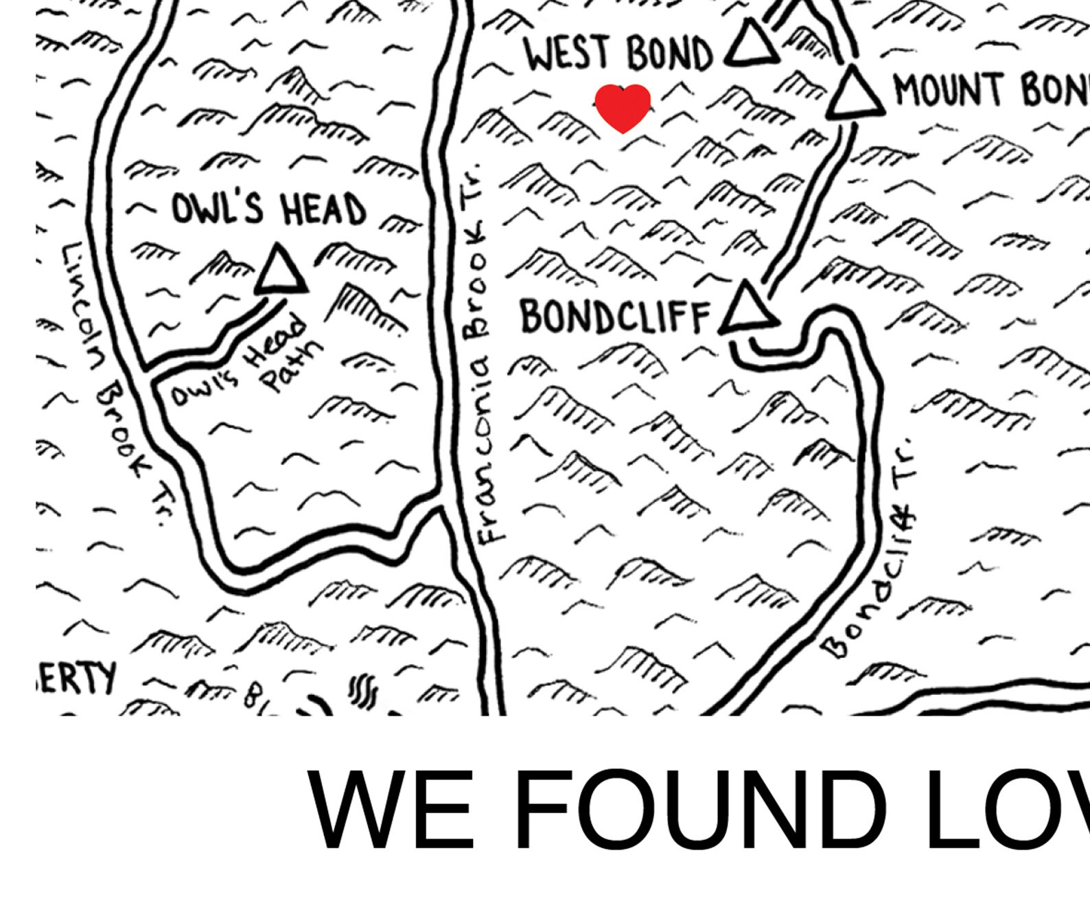 Customizable White Mountains Love Map where we met fell in | Etsy