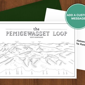 Pemi Loop New Hampshire, 4000 Footers Illustrated Print Map Hiking, New ...