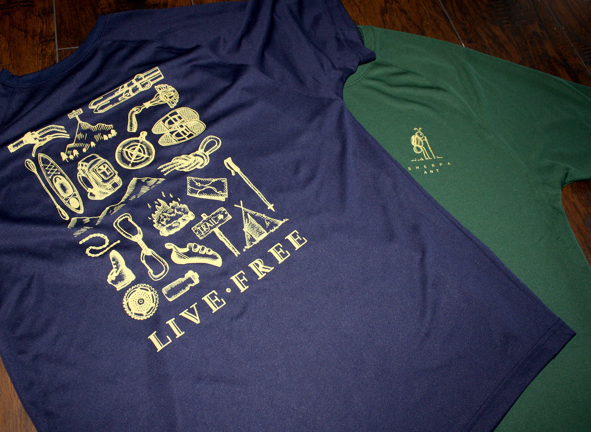 Men's Activewear Shirt – Live Free Outdoor Collage, USA Made - Etsy