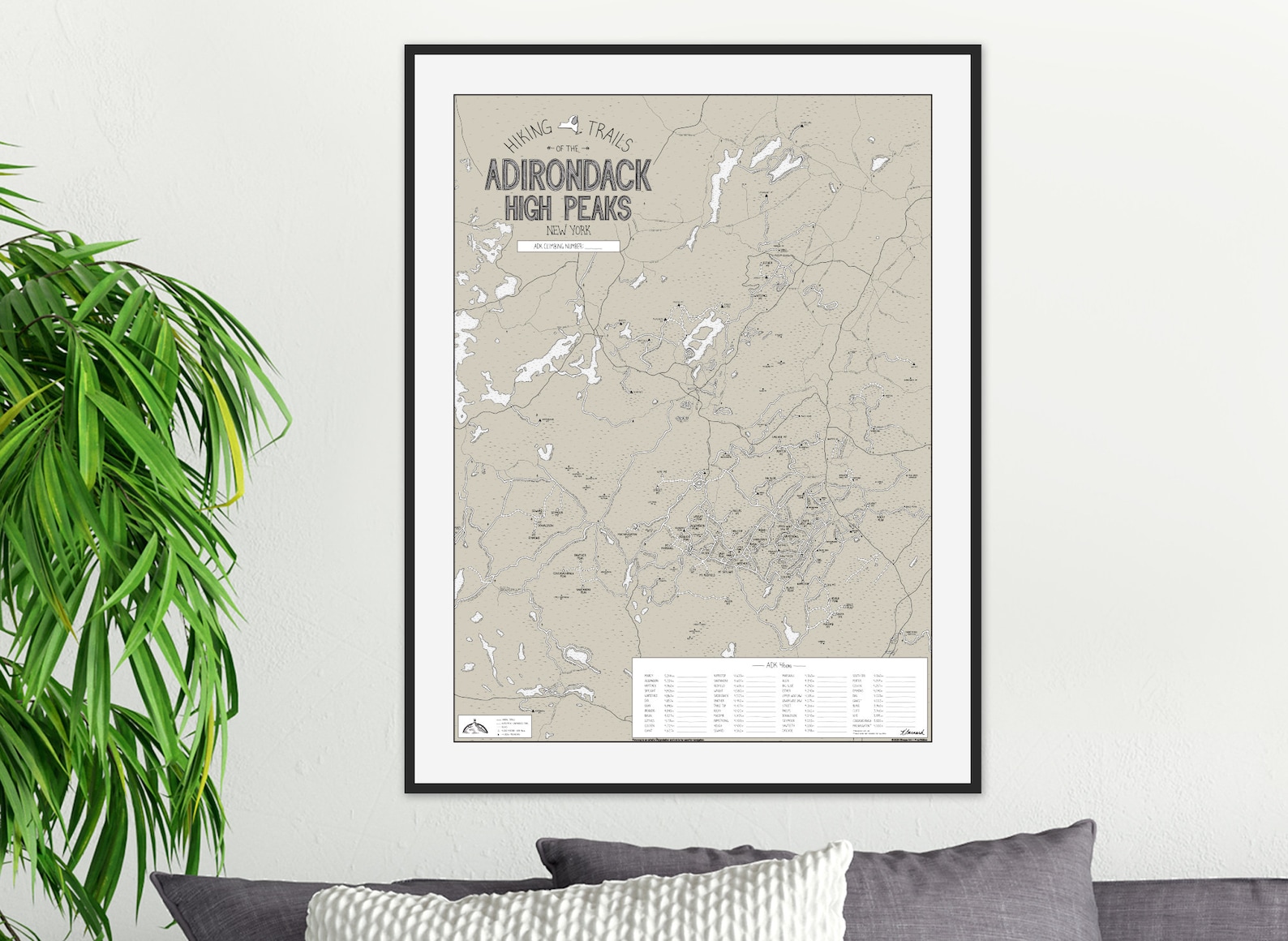 ADK Color Your Hike Adirondacks High Peaks Hiking Trails - Etsy