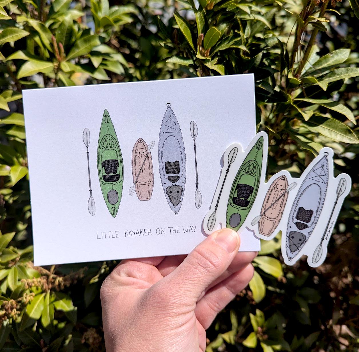 Baby Kayak Card, Greeting Card, Kayaking, Outside, Adventure, Sherpa ...