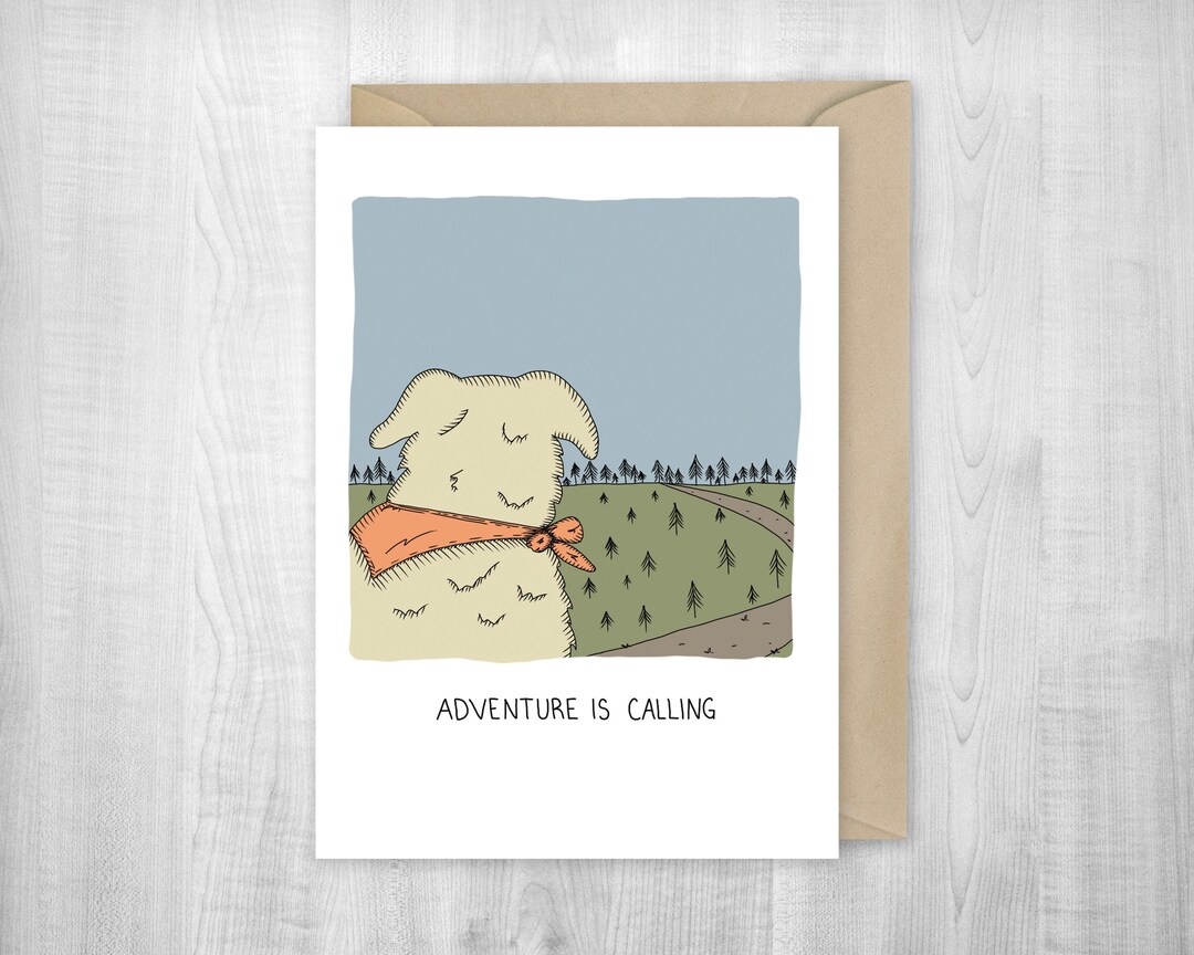 Adventure Dog Greeting Card, Friends, Mountains, Hiking Partner ...