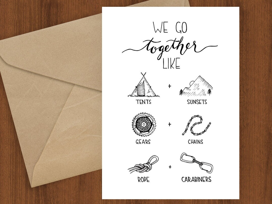 Adventure Couple Card, Mountain Biking, Climbing, Hiking Anniversary ...