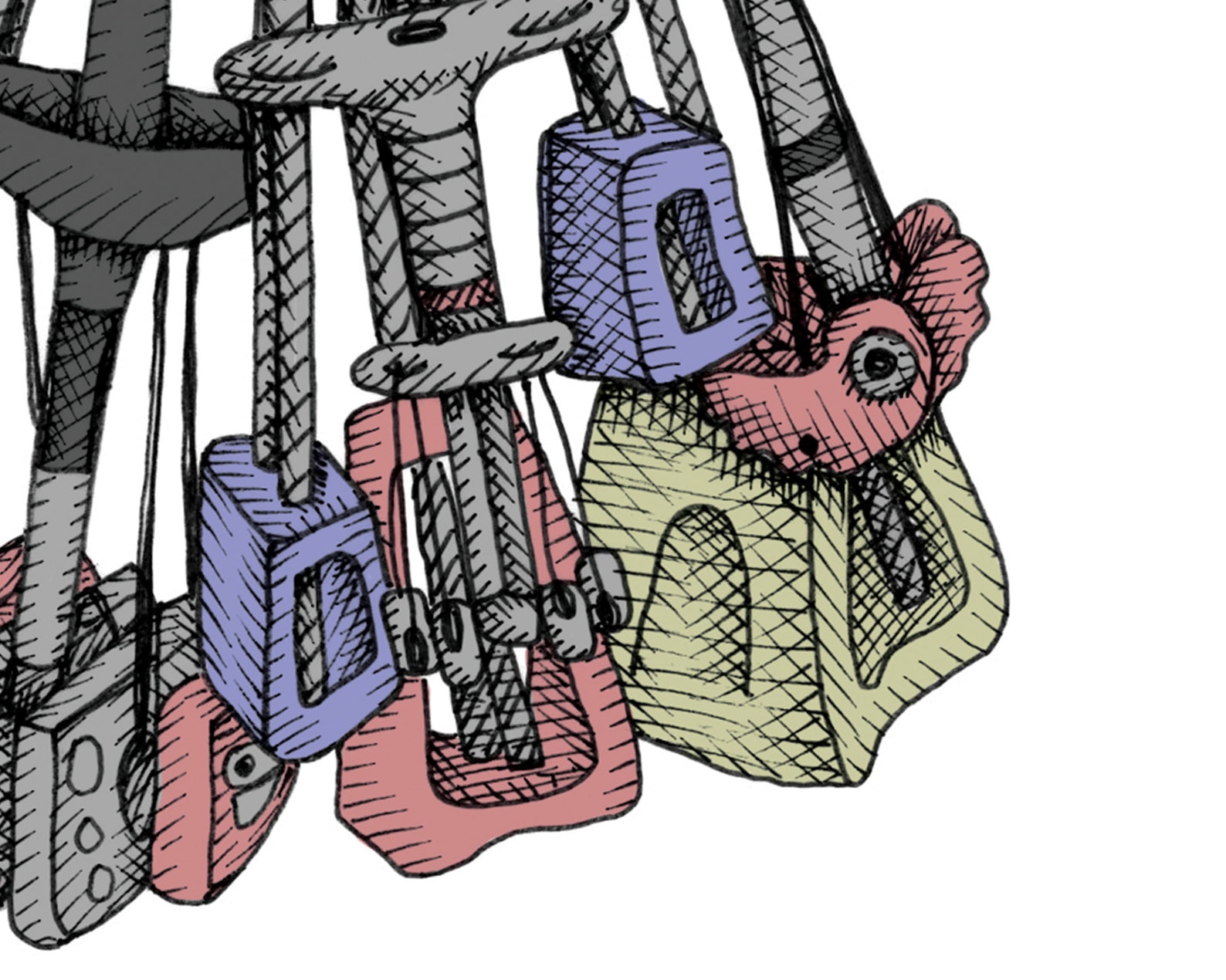 Rock Climbing Rack Card, Greeting Card Print, Mountaineering, Gear ...