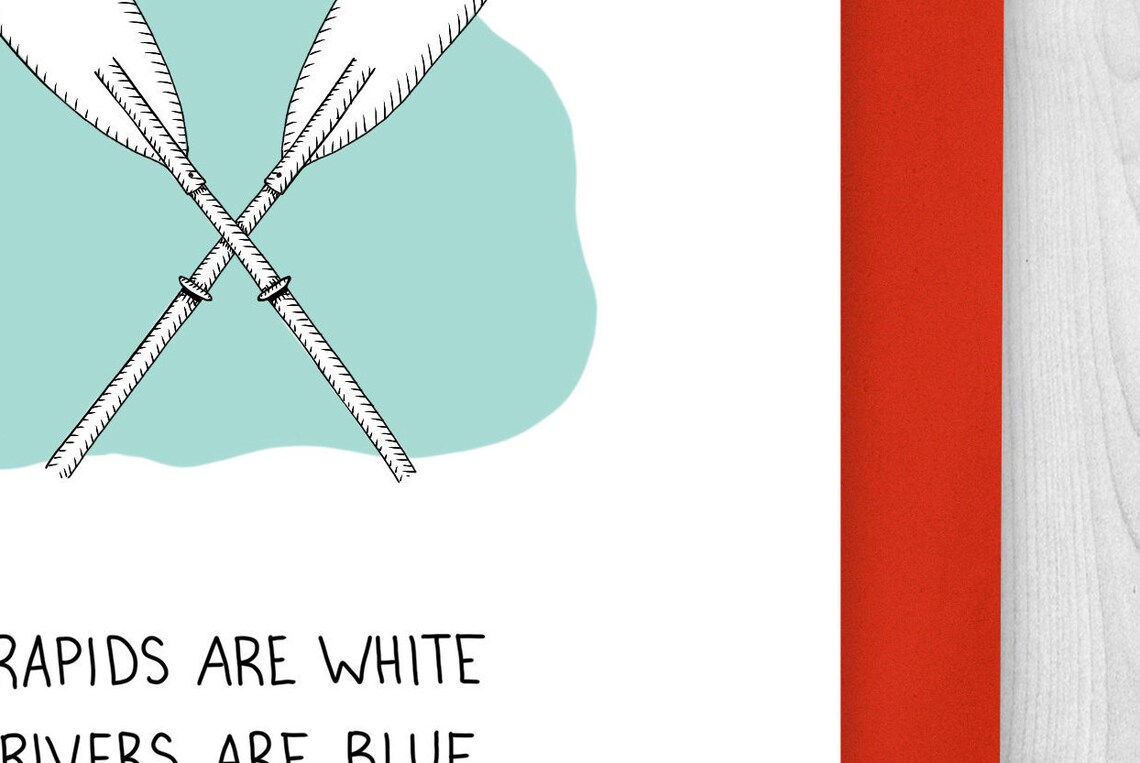 Valentine Kayak Card, Greeting Card, Kayaking, Canoeing, Tandem, River ...
