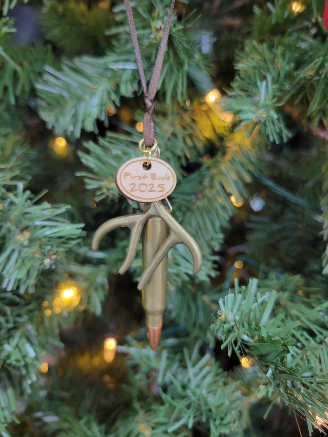 First Buck 2025 Bullet and Antler Hunting Christmas Tree Ornament - Etsy