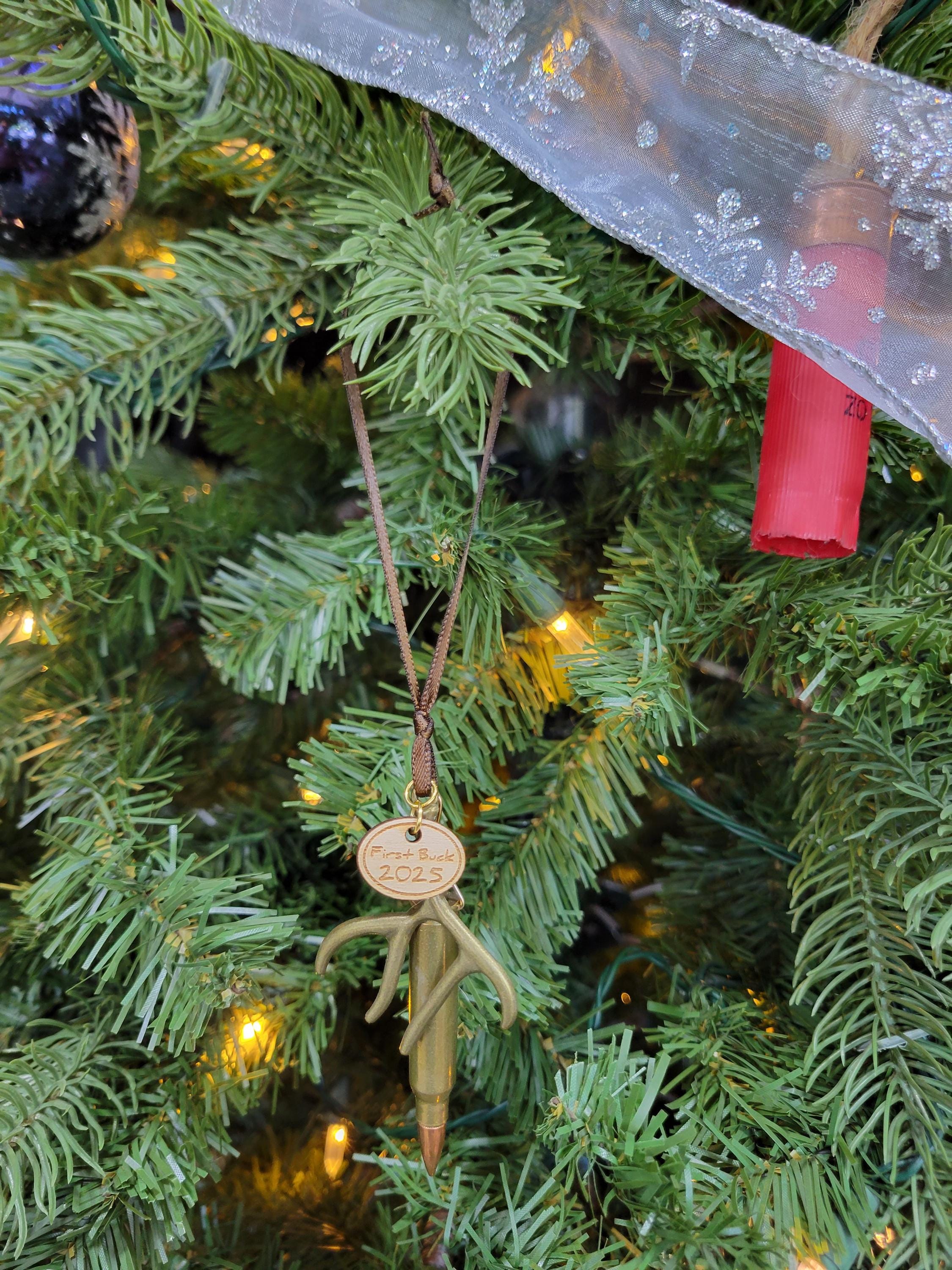 First Buck 2025 Bullet and Antler Hunting Christmas Tree Ornament - Etsy