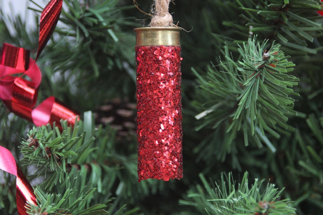 Glittered Shotgun Shell Ornament | Hunting Shotshell Headstamp ...