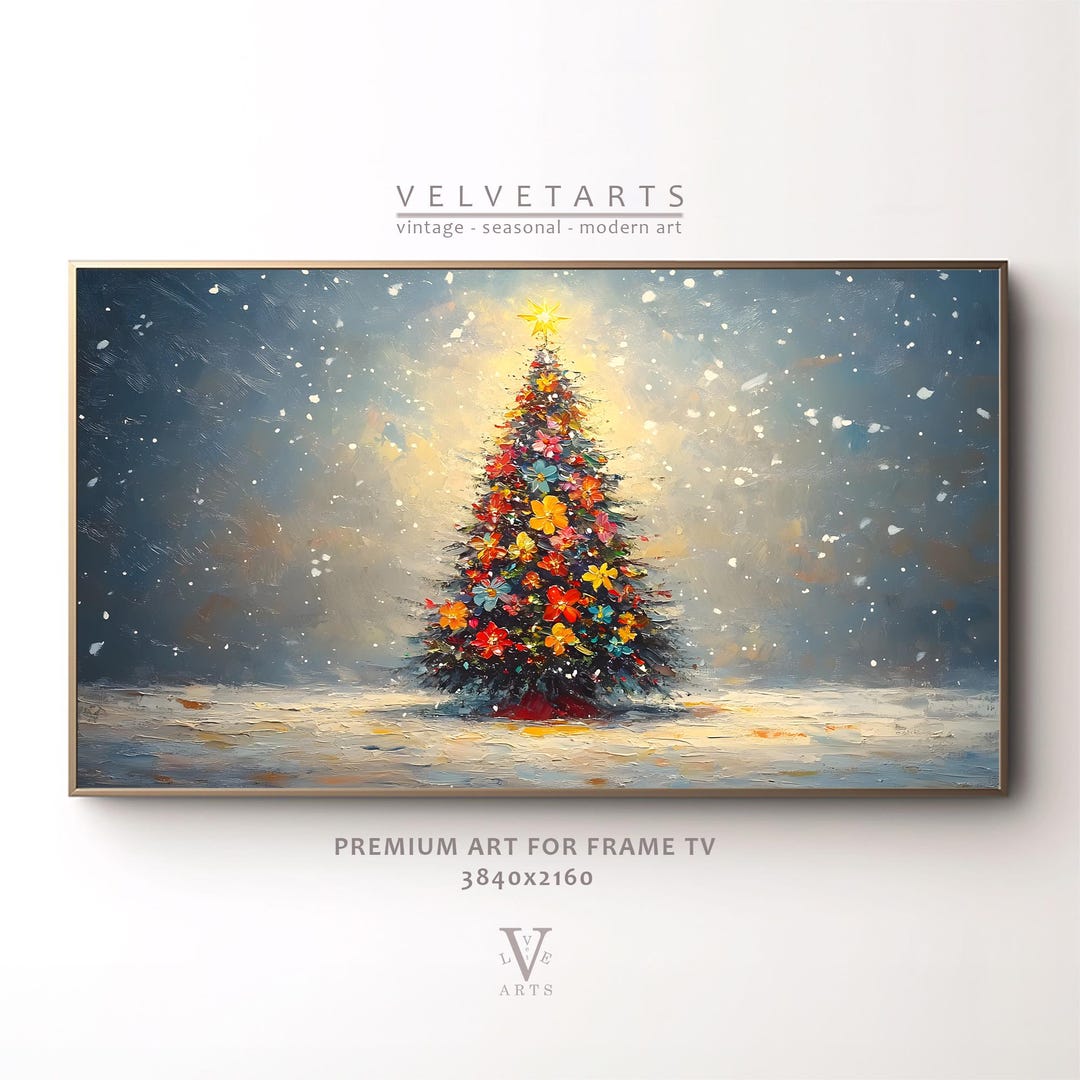 Frame TV Art - Brightly Lit Christmas Tree | Christmas Decor, Winter ...
