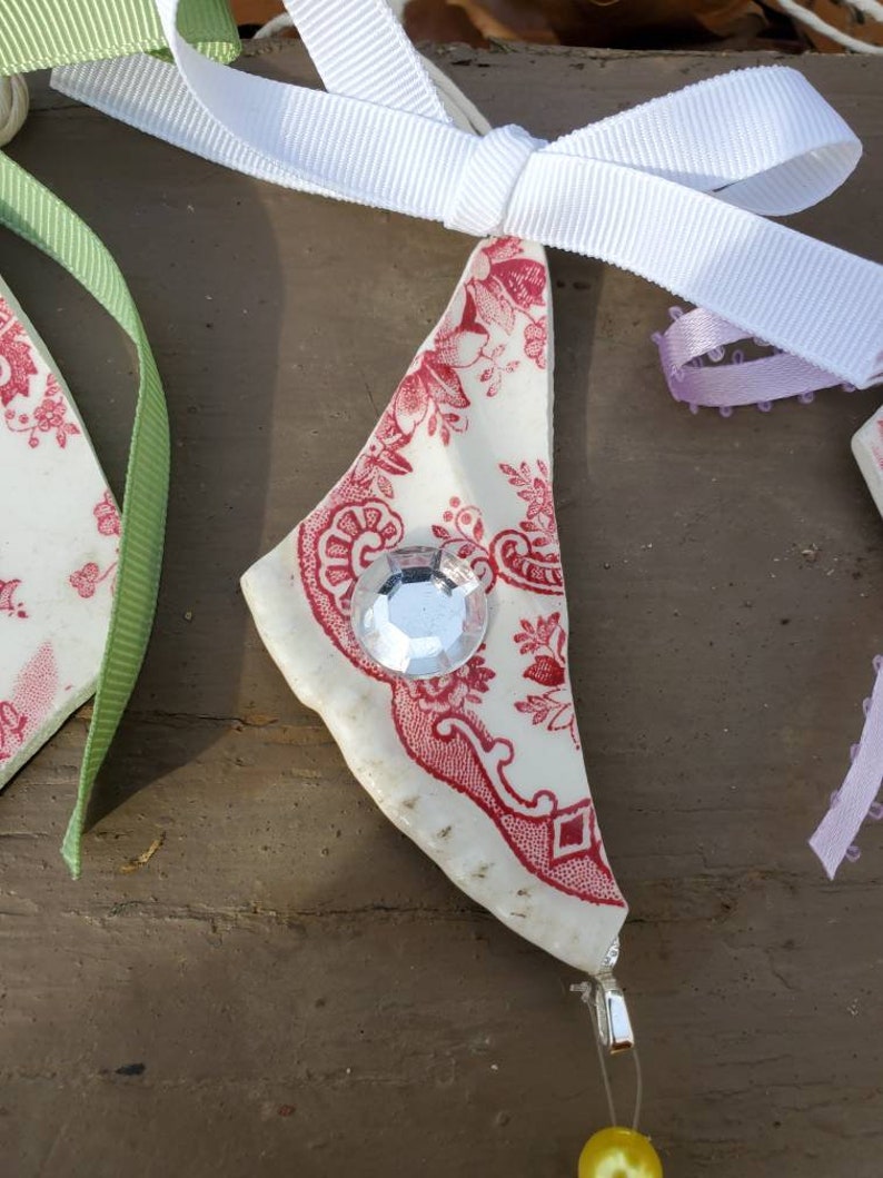 Broken China Christmas Ornaments. Set of 5 Handmade China - Etsy