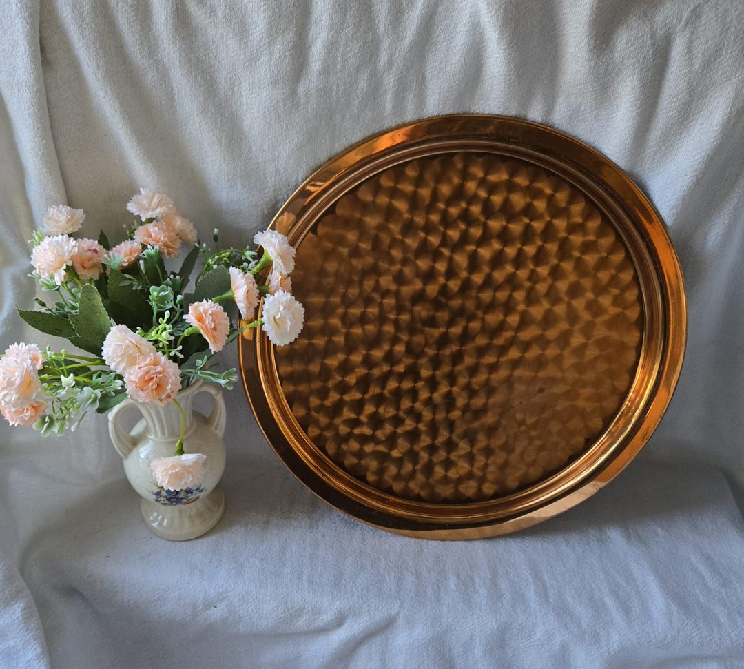 Hammered Copper Round Tray. 12 Inches. Dessert Tray - Etsy