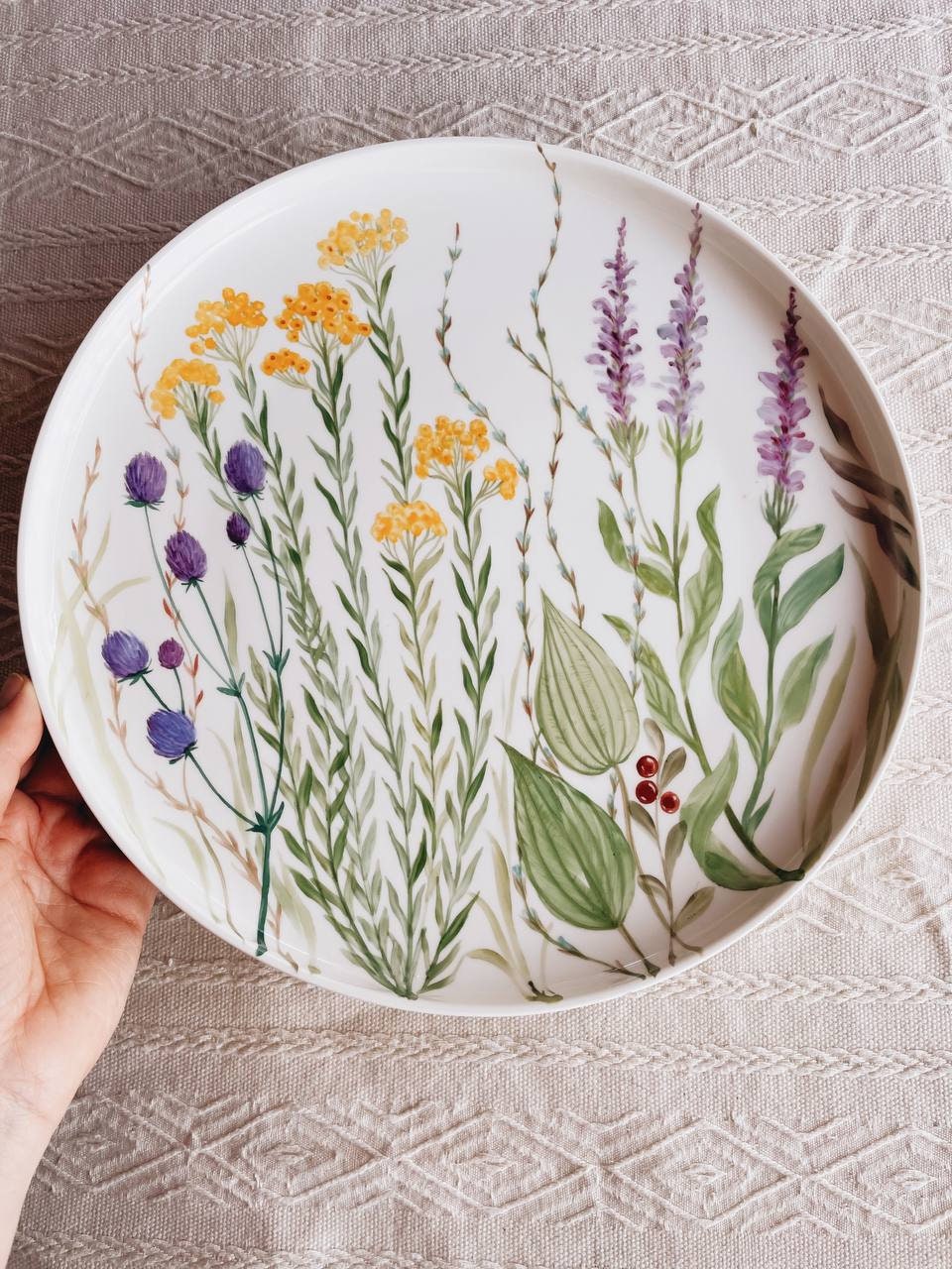 Botanical Ceramic Porcelain Dinnerware Plate With - Etsy
