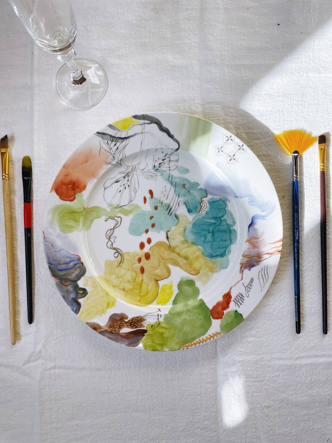 Modern Colorful Ceramic Side Plates for Dinner. White and Gold - Etsy