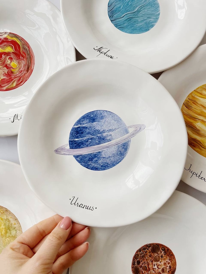 Hand Painted Solar System Plate – Handmade Ceramic Astronomy Gift - Etsy