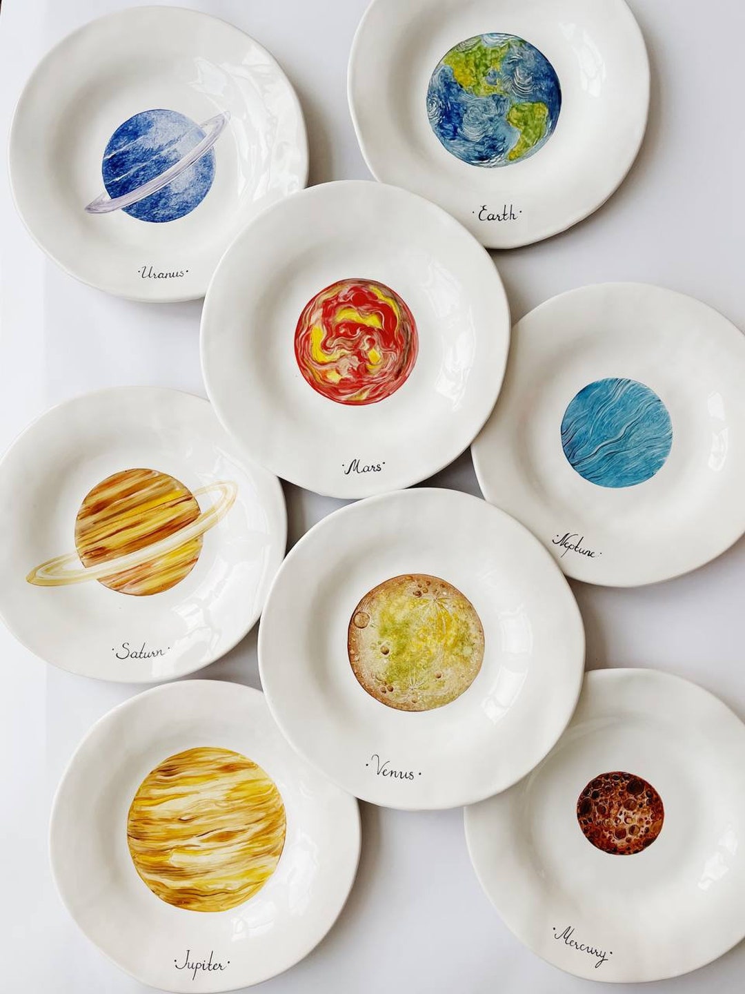 Solar System White Ceramics Dinner Plate With Planets. Celestial ...