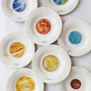 Solar System White Ceramics Dinner Plate With Planets. Celestial ...