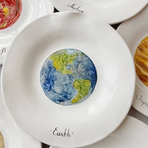 Solar System White Ceramics Dinner Plate With Planets. Celestial ...