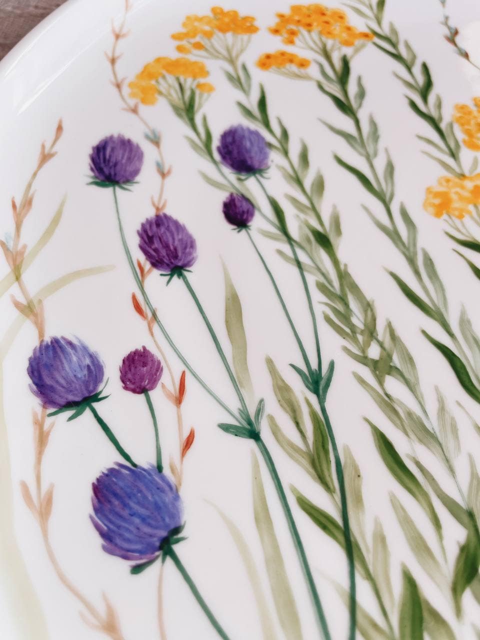 Botanical Ceramic Porcelain Dinnerware Plate With - Etsy