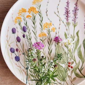 Botanical Ceramic Porcelain Dinnerware Plate With Tiletiletesto ...