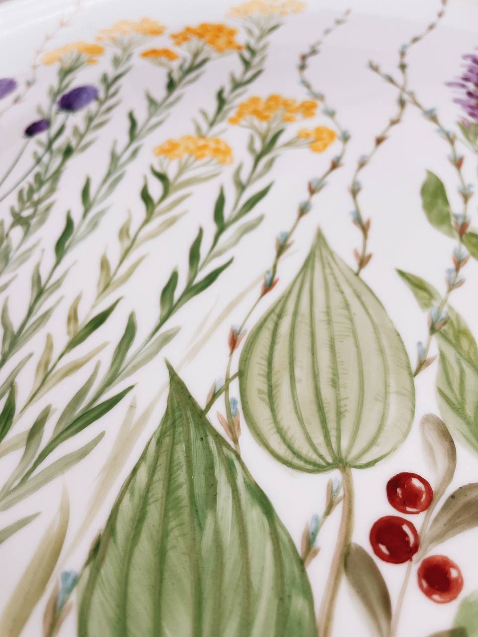 Botanical Ceramic Porcelain Dinnerware Plate With - Etsy