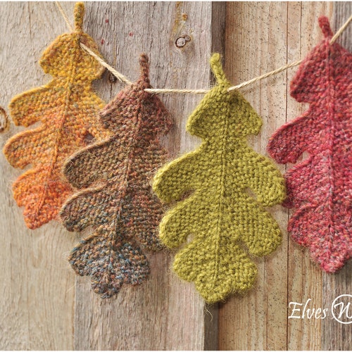 Knitting Pattern Oak Leaf Ornament Knitted Oak Leaves - Etsy