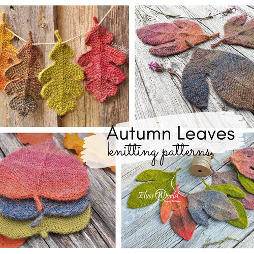 Knitting Pattern for Autumn Decoration Knitted Leaves Garland - Etsy