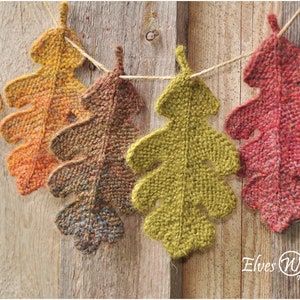 Knitting Pattern Oak Leaf Ornament Knitted Oak Leaves Burnt Orange ...