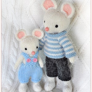 Family Mice Knitting Pattern, Stuffed Knitted Doll, Animal Toy Pattern ...
