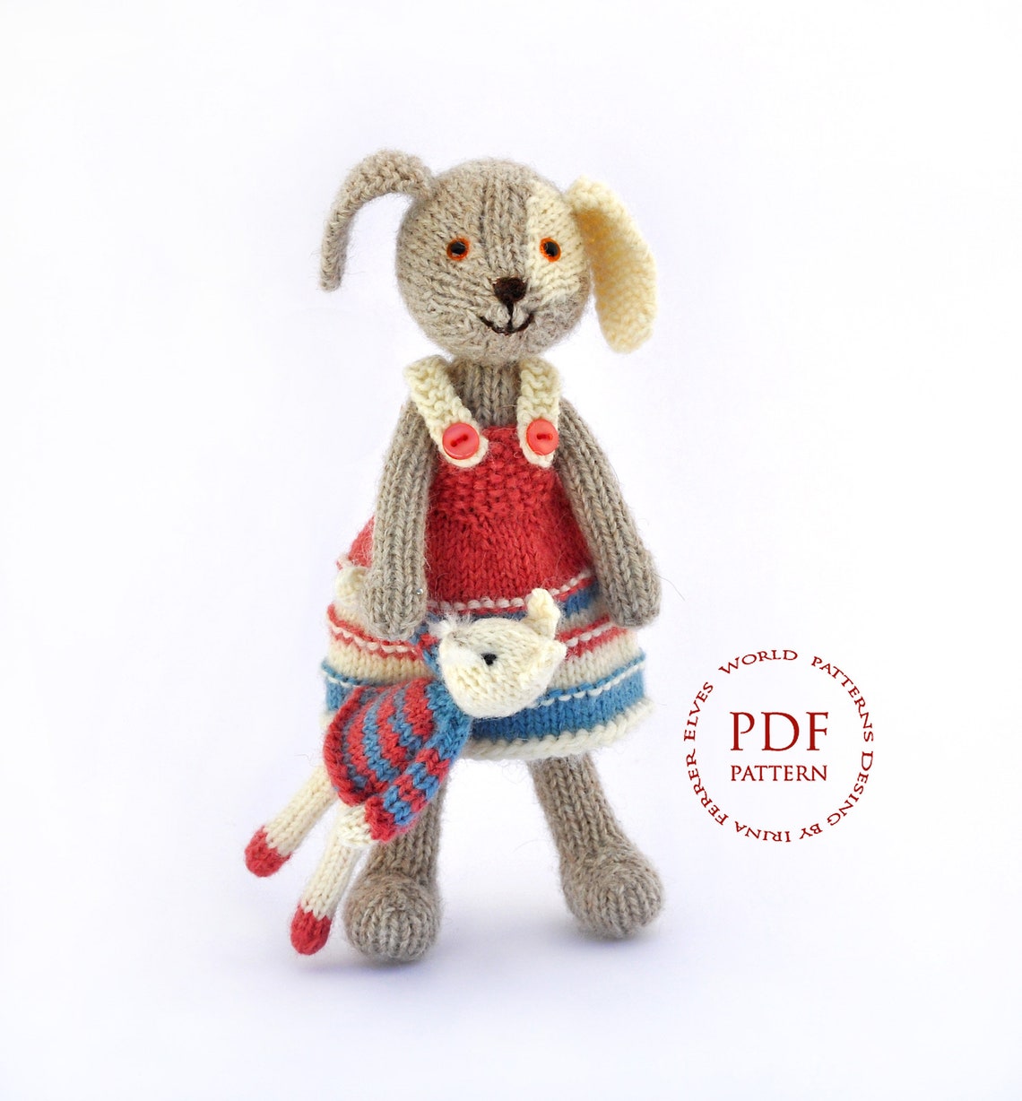 Knitting Pattern Toy Puppy Knit Patterns Pdf Toy Animal Toy | Etsy