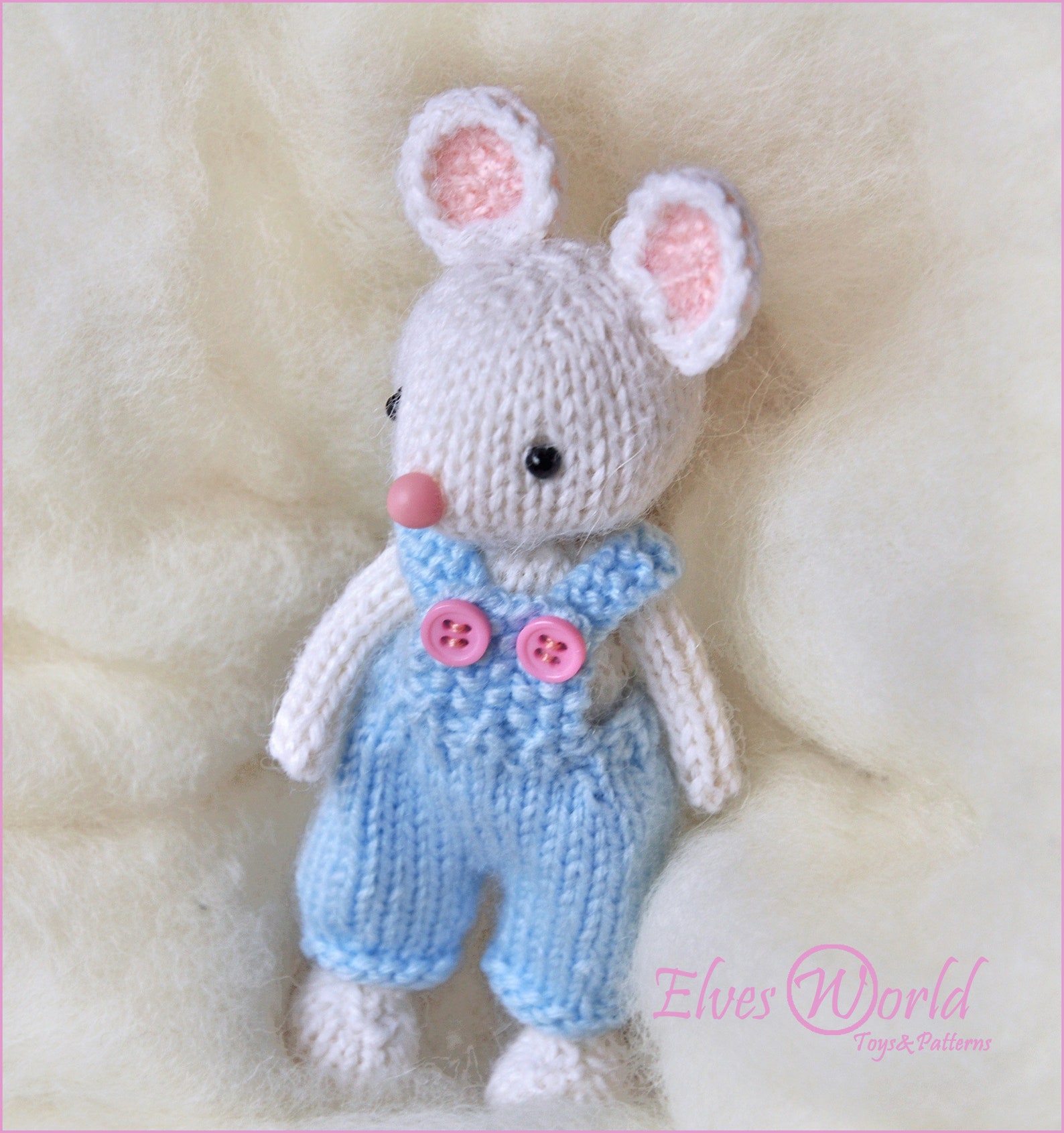 Knitting Patterns Mice Knitted Animal Pattern Valentine Knit Toy ...
