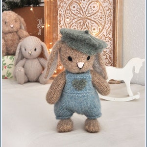 Toy Clothes Knitting Pattern Amigurumi Bunny Outfit. Dungarees and ...