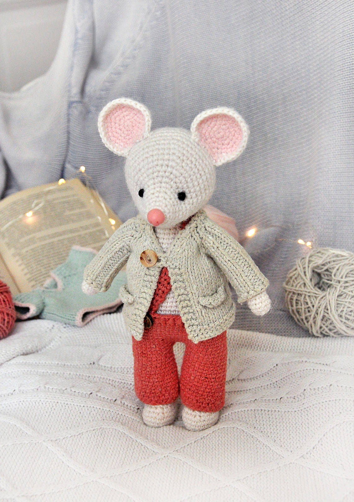 Crochet PATTERN for a Mouse in Pants. Bonus FREE Doll Jacket | Etsy