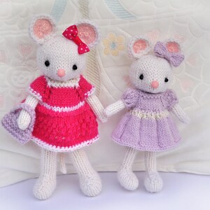 Family Mice Knitting Pattern, Stuffed Knitted Doll, Animal Toy Pattern ...