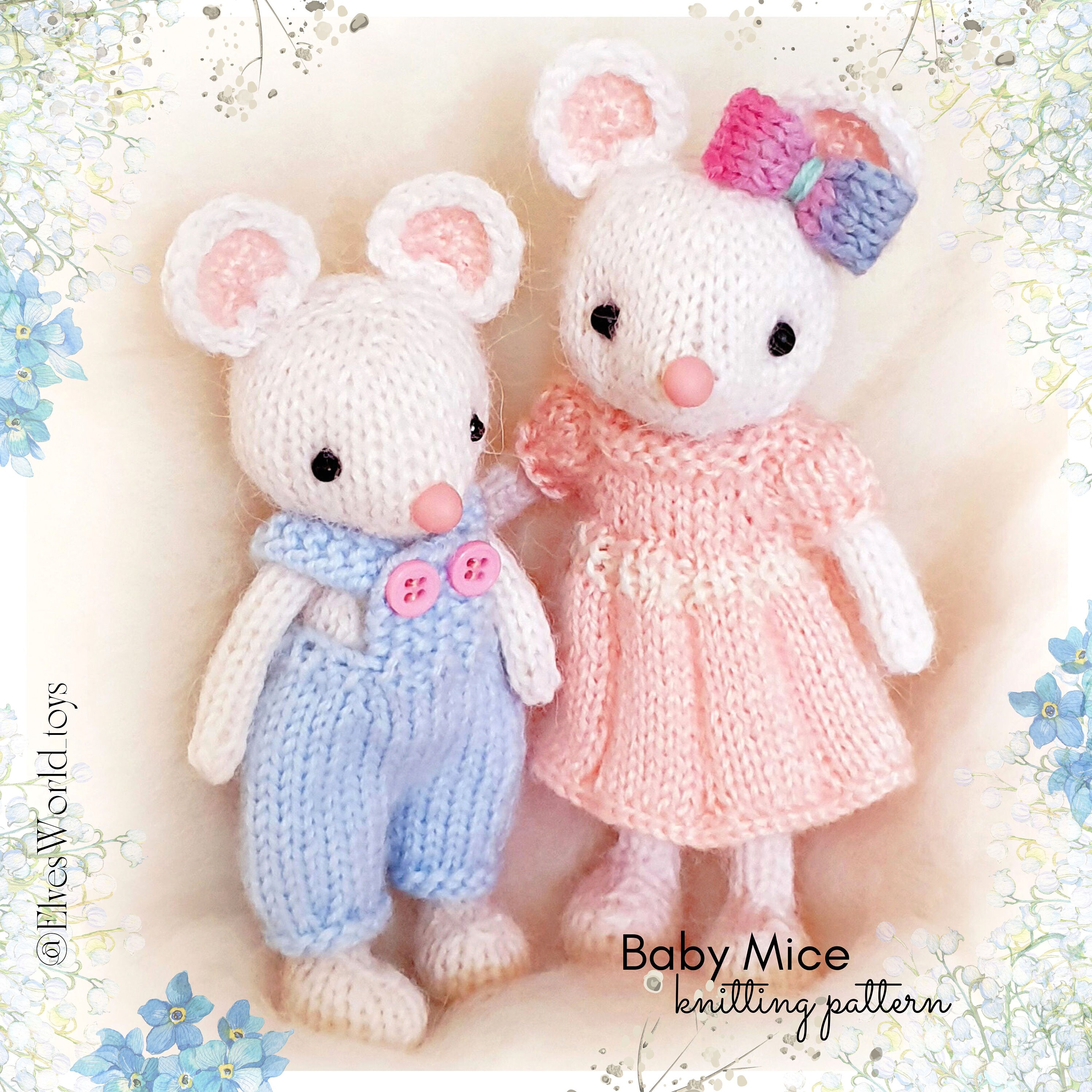 Family Mice Knitting Pattern, Stuffed Knitted Doll, Animal Toy Pattern ...