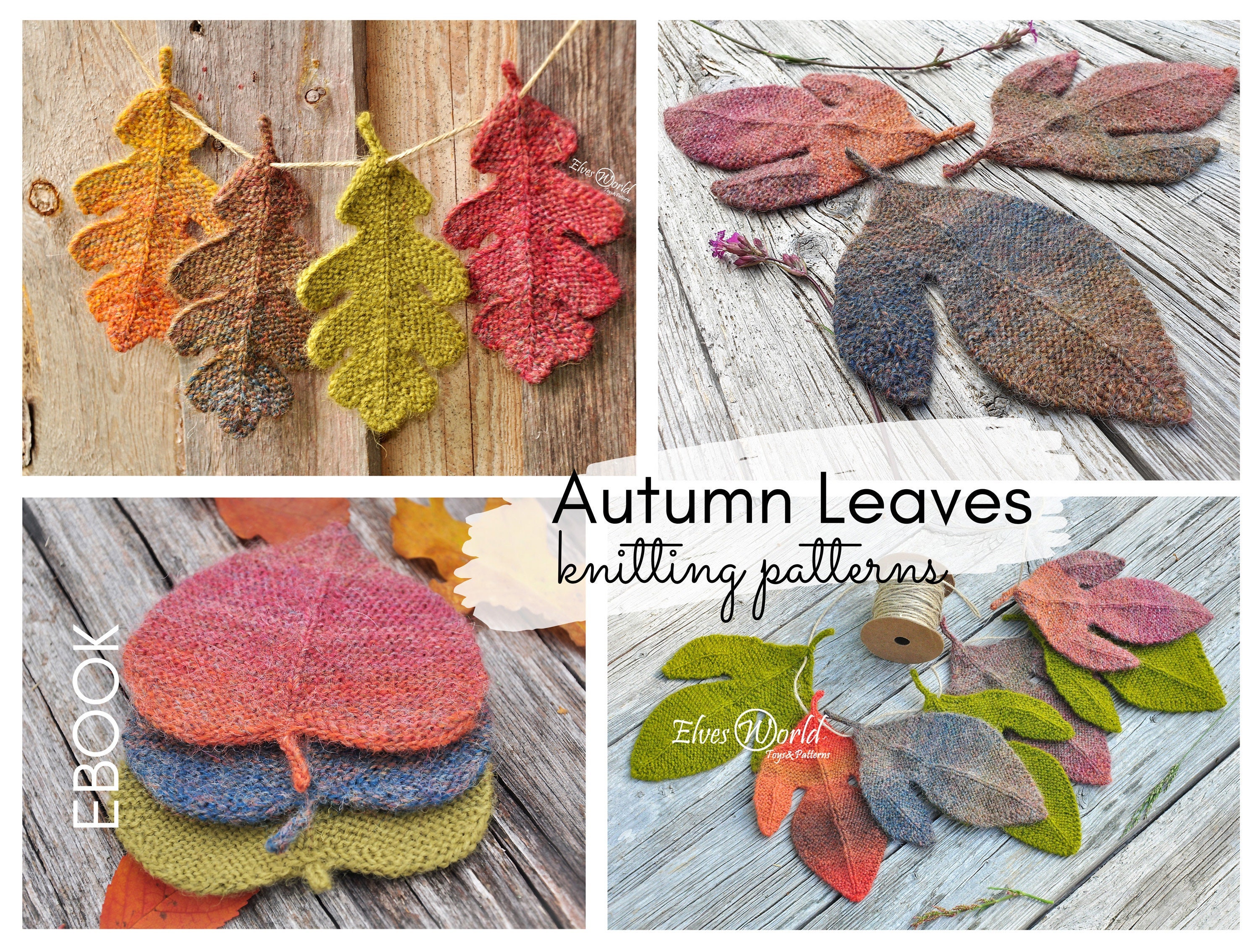 Knit Leaves Pattern Knitting Pattern FALLING LEAVES – Jollyknits