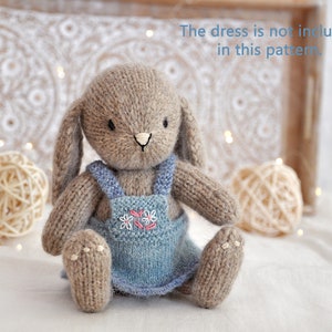 Toy Clothes Knitting Pattern Amigurumi Bunny Outfit. Dungarees and ...