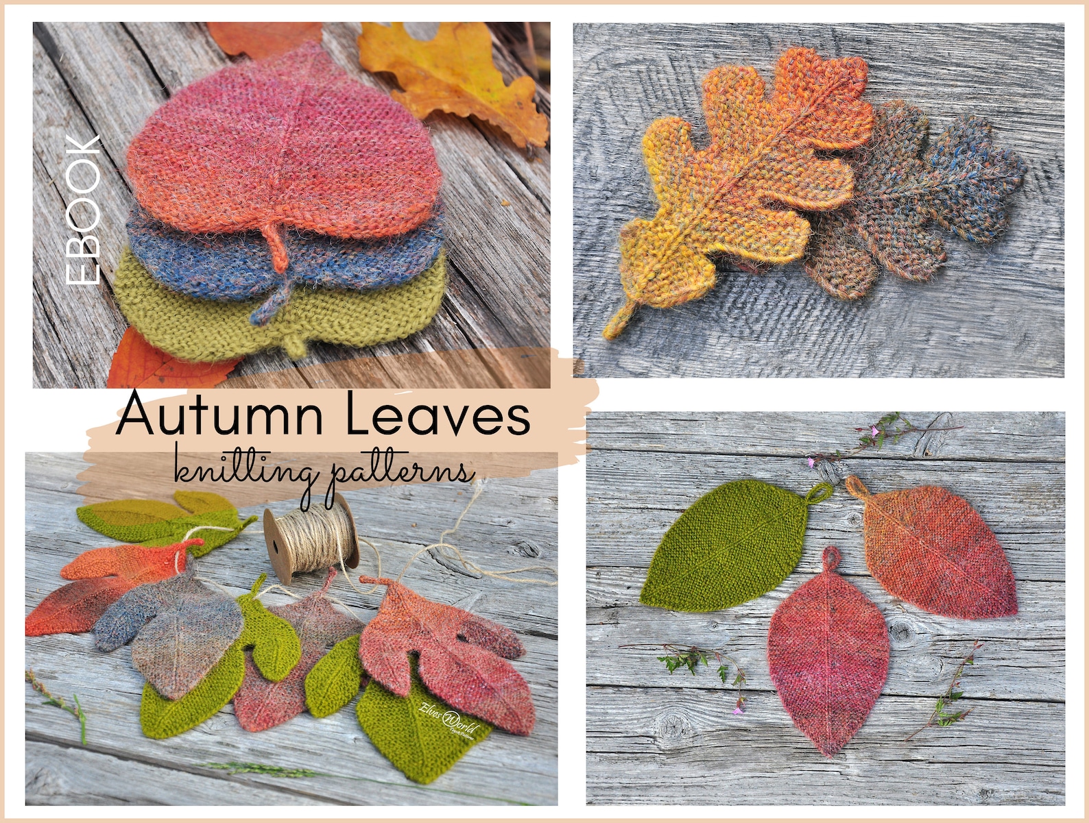 Knitting Pattern for Autumn Decoration Knitted Leaves Garland Ebook - Etsy